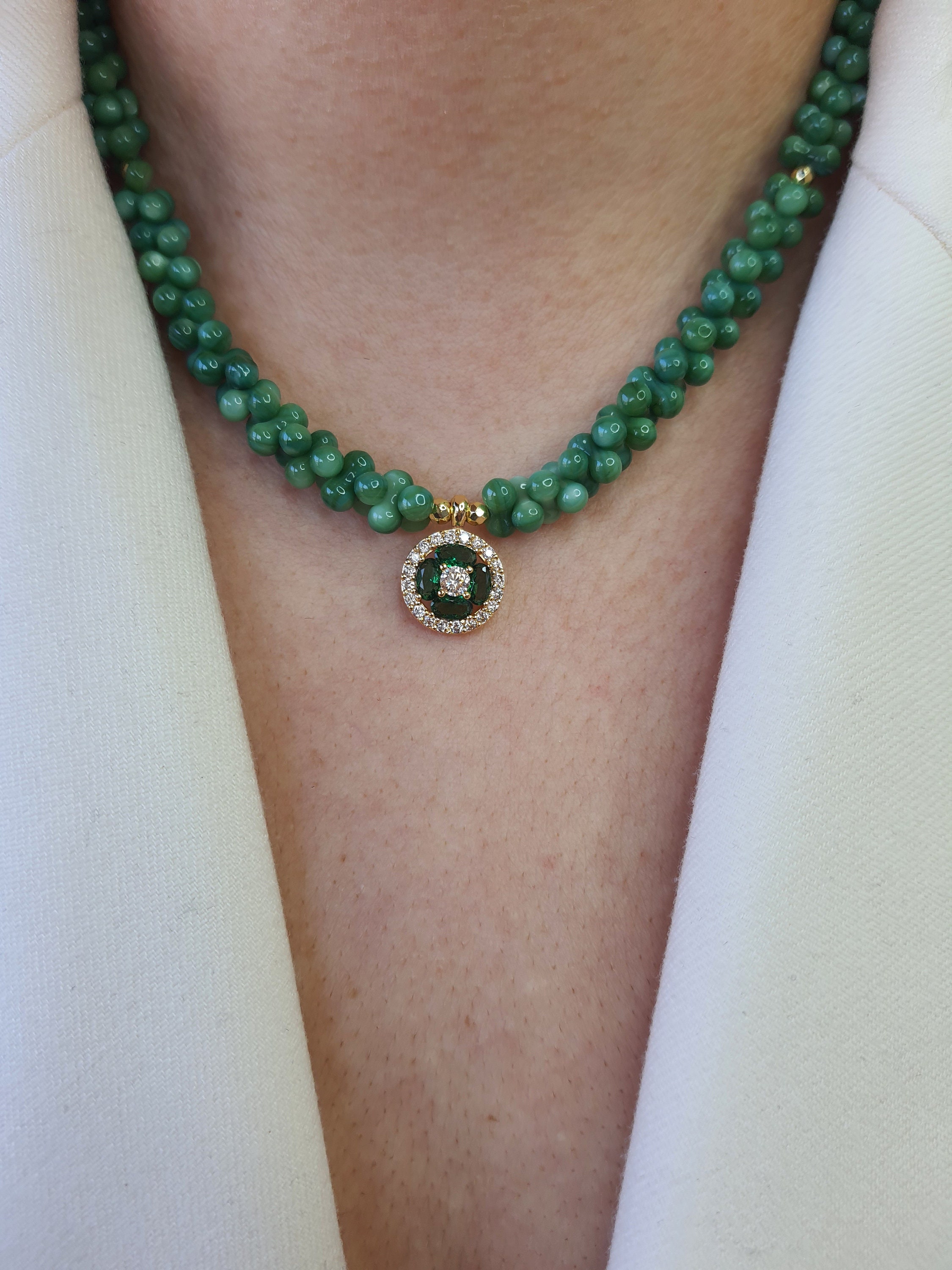 Mother of Pearl Necklace, Green Shell Necklace, Gifts for Women ...