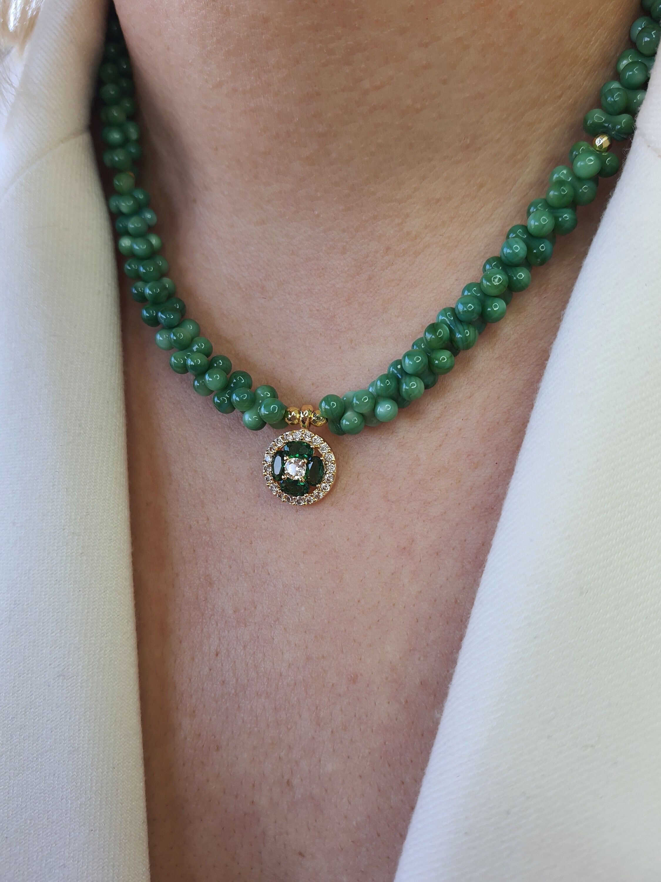 Mother of Pearl Necklace, Green Shell Necklace, Gifts for Women ...