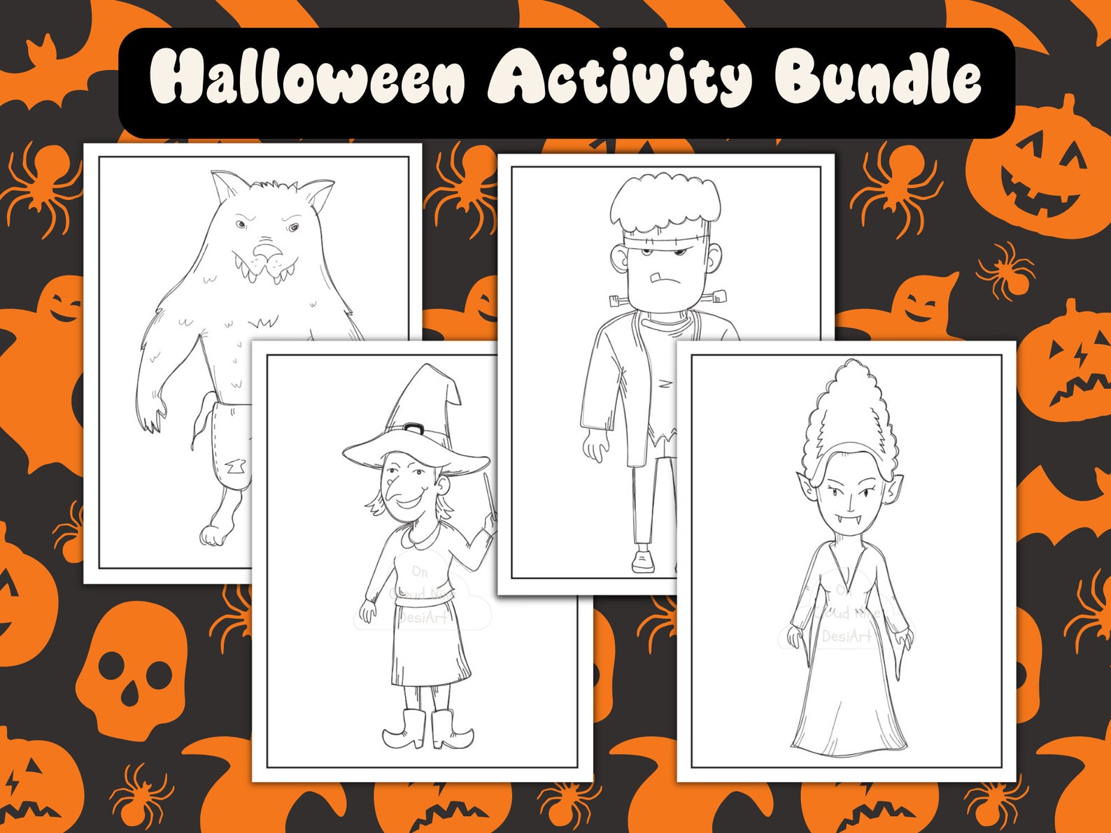 Halloween Activity Book Bundle Sheets, Halloween Indoor Fun Games for ...