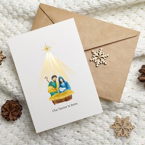 Printable Watercolor Nativity Christmas Card, Holy Family Christmas ...