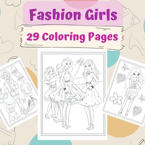 Fashion Girls Coloring Sheets, Fashion Girl Coloring Book for Kids ...
