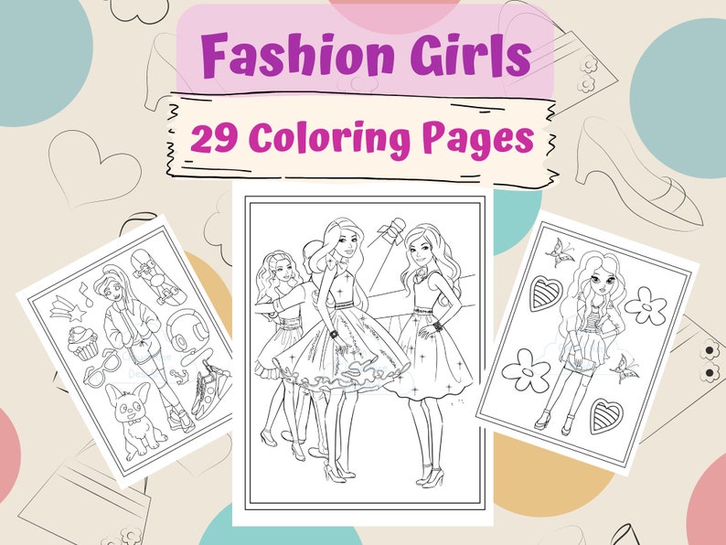 Fashion Girls Coloring Sheets, Fashion Girl Coloring Book for Kids ...