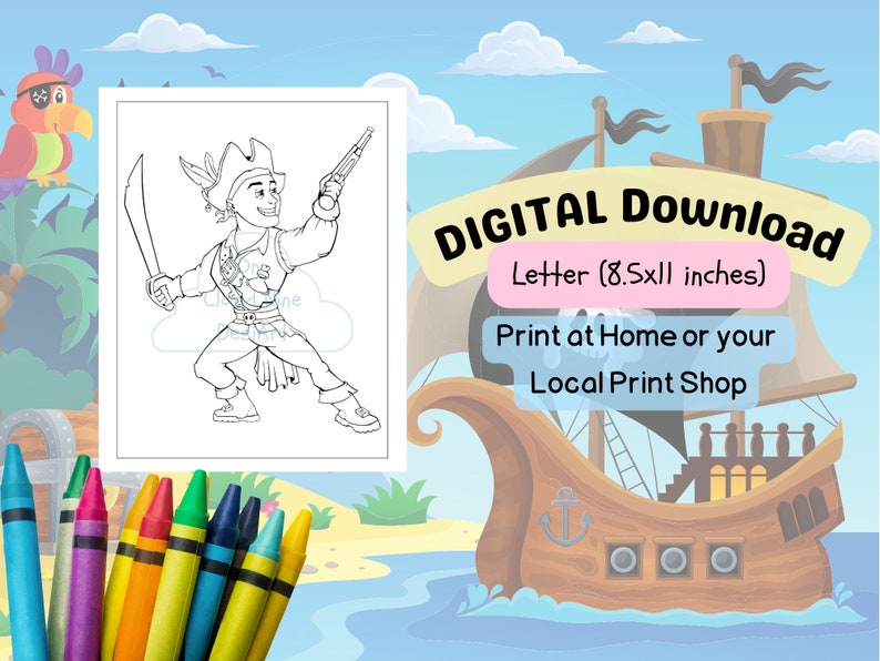 Pirate Coloring Pages, Pirates Coloring Book for Kids, Pirate Printable ...