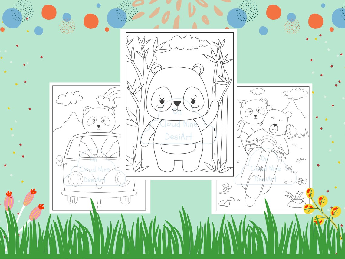 Panda Coloring Pages, Cute Panda Coloring Book for Kids, Panda ...