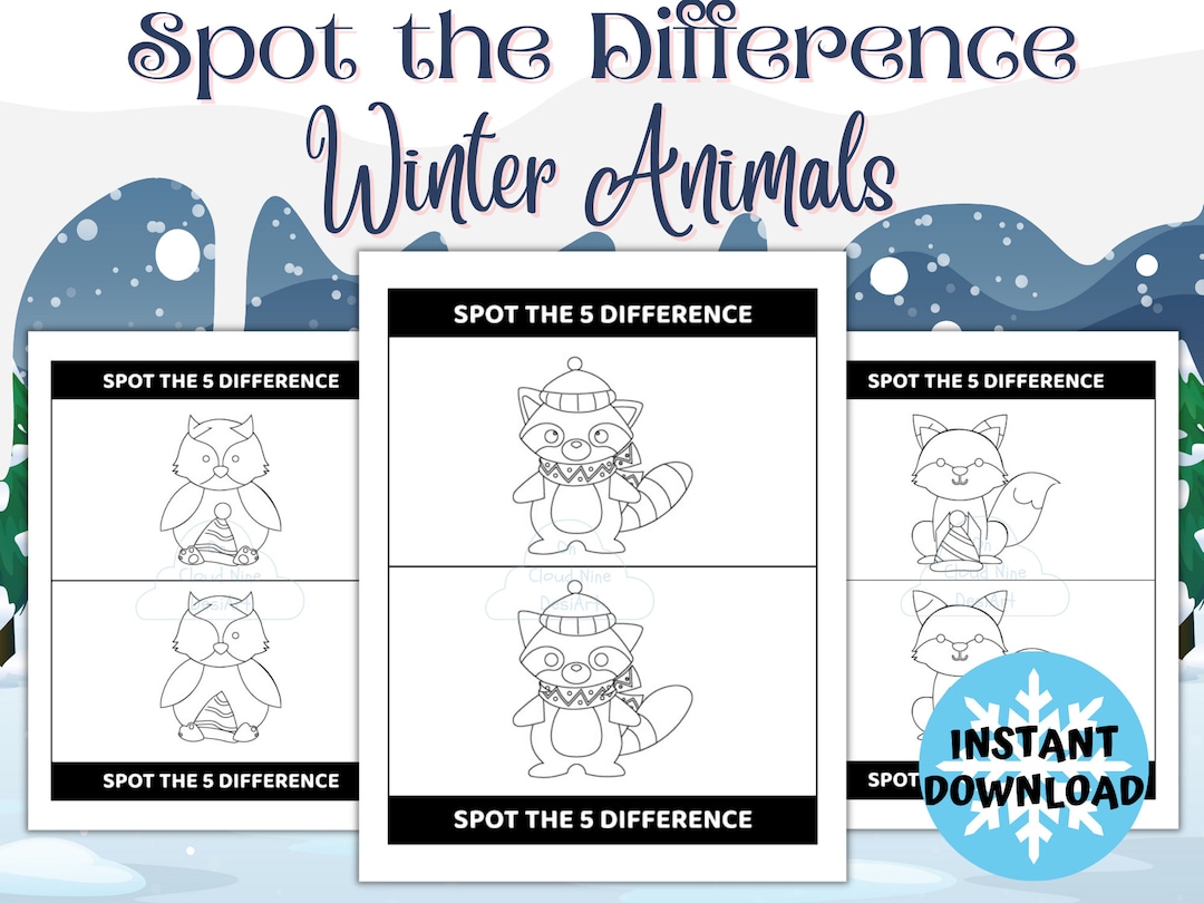 Spot the Difference Printable Page, Find the Difference Activity Game ...