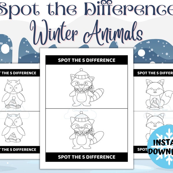 Printable Find the Difference - Etsy