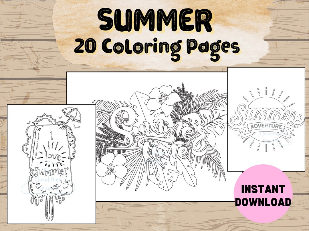 Summer Coloring Pages, Summer Fun Coloring Book for Kids, Teens ...