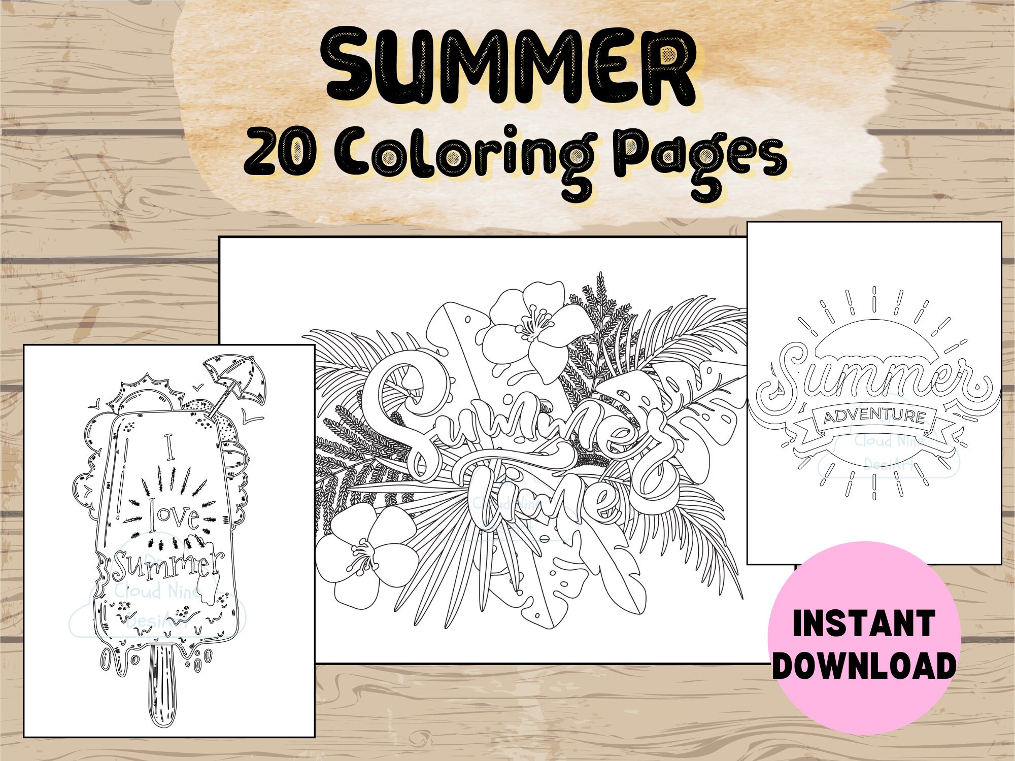 Summer Coloring Pages, Summer Fun Coloring Book for Kids, Teens ...