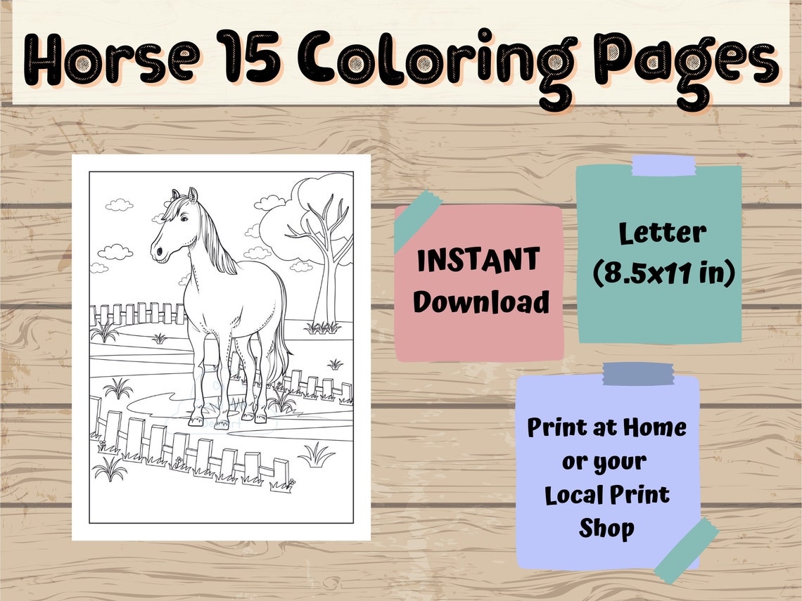 Horse Coloring Book, Pony Coloring Pages for Girls, Cute Horses ...