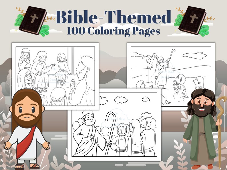 Bible Scenes Coloring Book Kids, Bible Story Coloring, Bible-themed ...