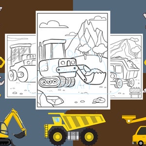 Construction Trucks Coloring Pages, Heavy Equipment Coloring Book Boys ...