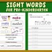 80 Printable Dolch Sight Words for Pre-kindergarten, Pre-primer Sight ...