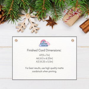 Christmas Card Printable, Merry Christmas Printable Card, Rustic Wreath ...