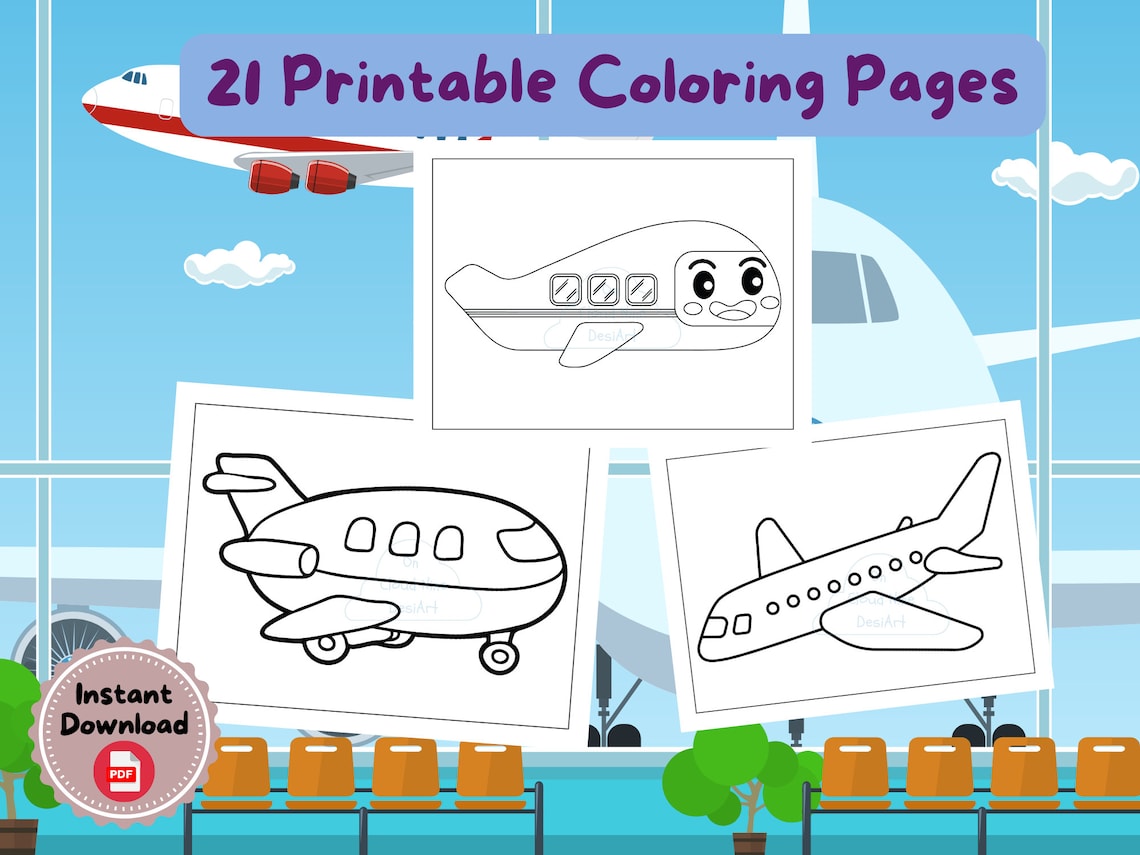 Planes Coloring Pages, Airplanes Coloring Book for Kids, Planes ...