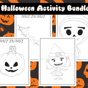 Halloween Activity Book Bundle Sheets, Halloween Indoor Fun Games for ...