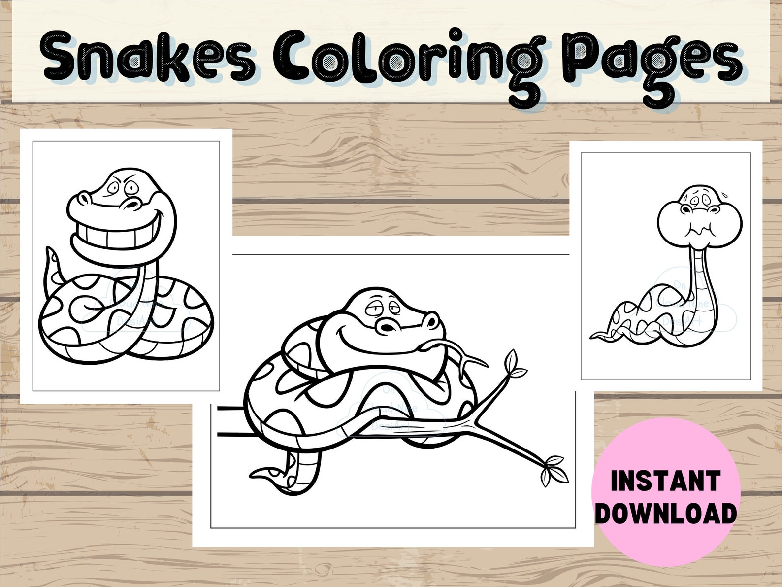 Snakes Coloring Pages, Snakes Coloring Book for Kids, Snakes Printable ...