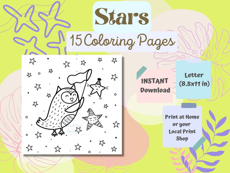 Stars Coloring Pages, Cute Stars Coloring Book, Star Coloring Sheets ...
