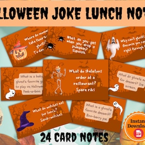 Halloween Lunchbox Notes for Kids, Printable Halloween Lunchbox Jokes ...