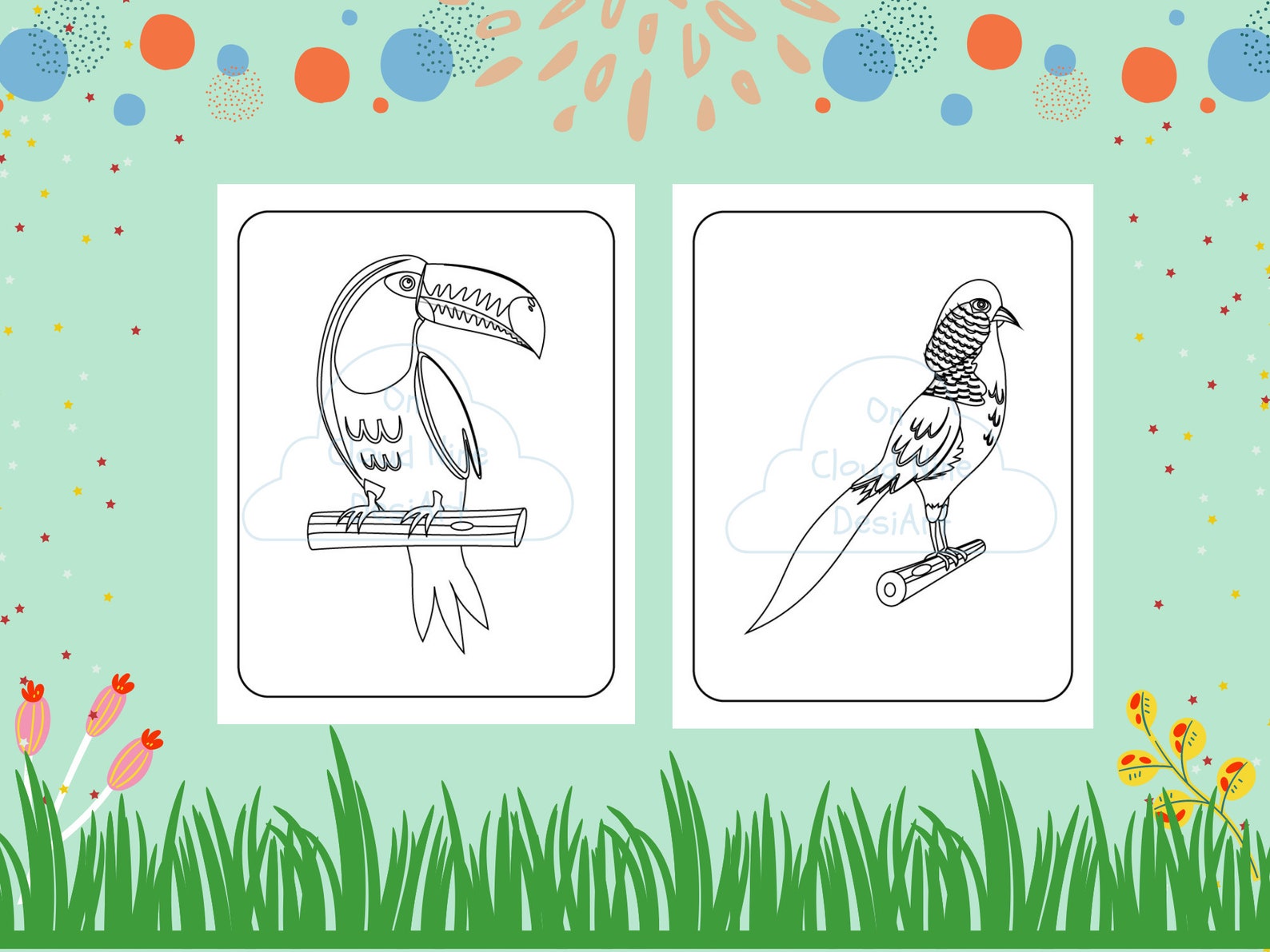 Bird Coloring Pages, Birds Coloring Book for Kids, Bird Printable ...