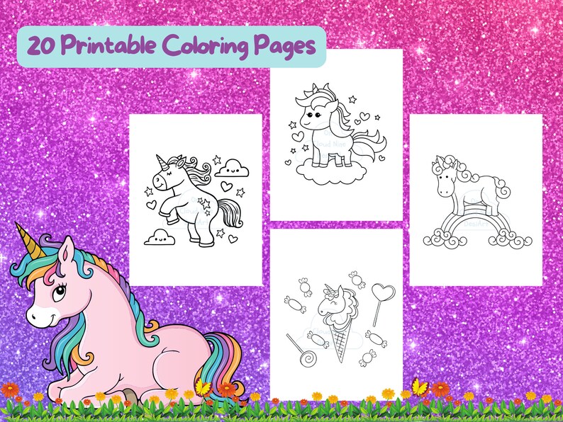 Unicorn Coloring Pages, Cute Unicorn Coloring Book for Girls, Unicorn ...