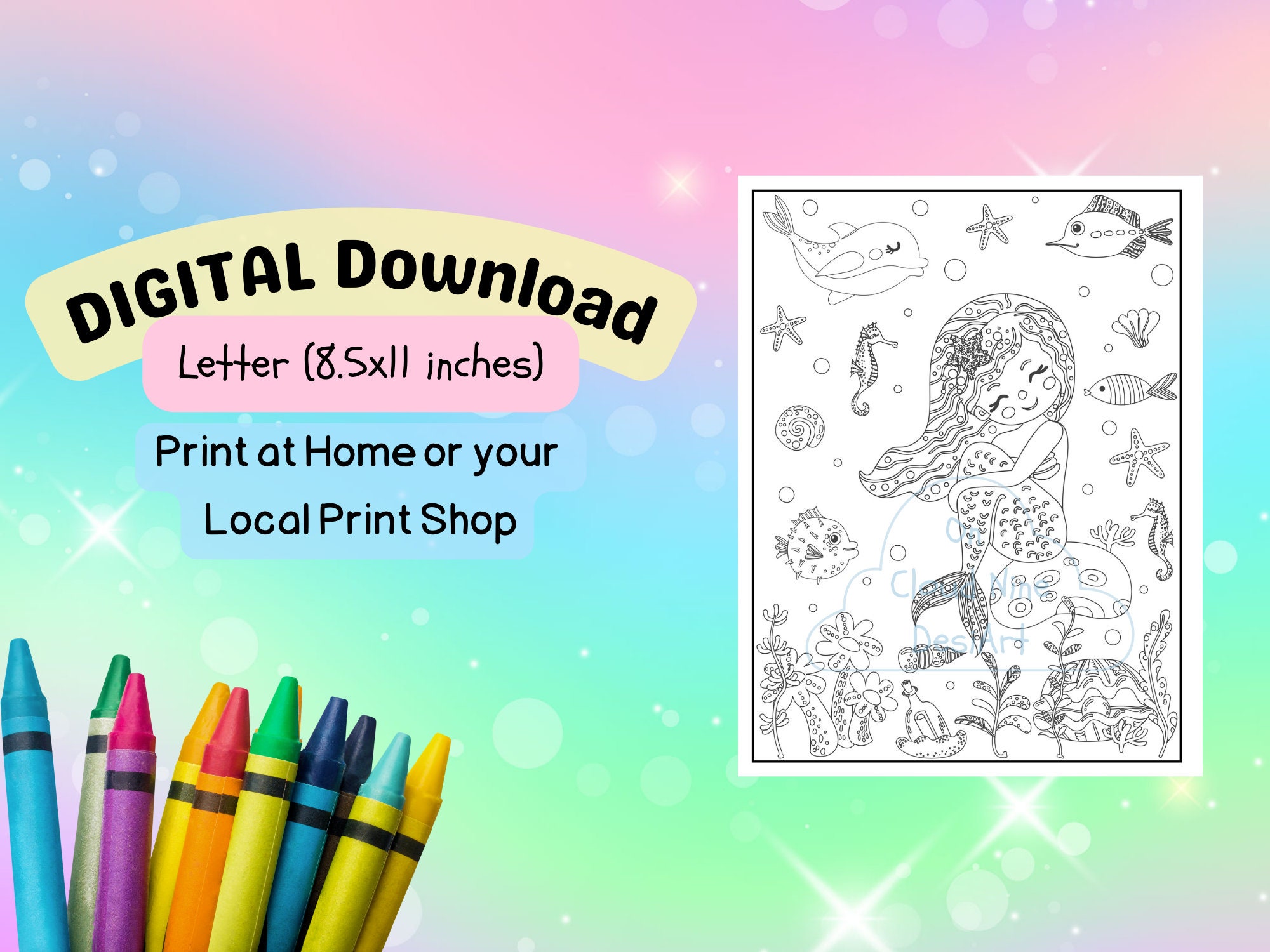 Mermaid Coloring Pages, Mermaid Coloring Book, Mermaid Printable ...
