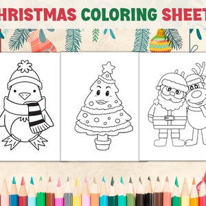Printable Christmas Coloring Pages for Kids, Holiday Coloring Activity ...