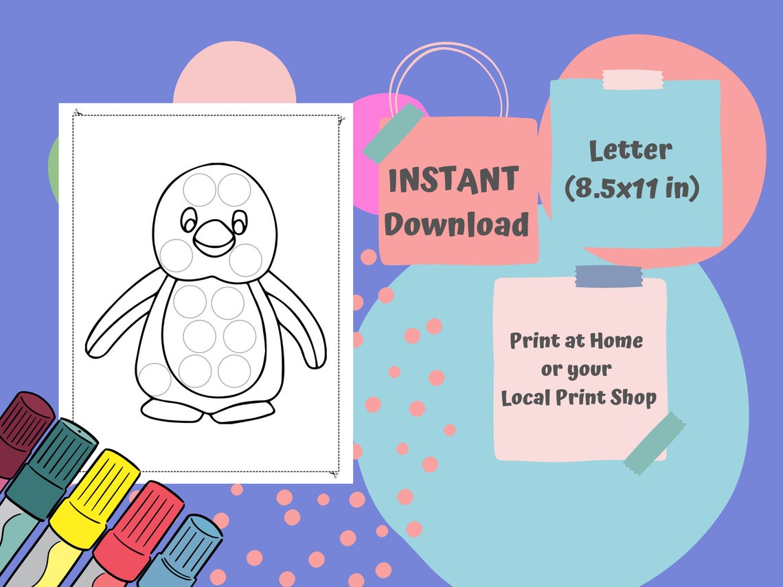 Animals Dot Marker Pages for Kids, Dot to Dot Coloring Pages, Do a Dot ...