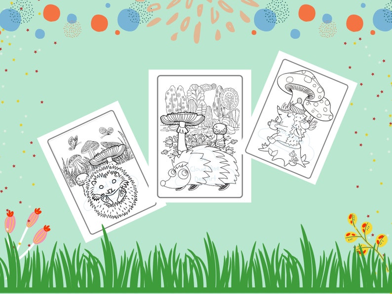Hedgehog Coloring Pages, Cute Hedgehog Coloring Book for Kids, Hedgehog ...