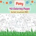 Pony Coloring Pages, Pony Mini Horse Coloring Book for Girls, Cute Pony ...