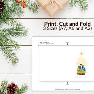 Printable Watercolor Nativity Christmas Card, Holy Family Christmas ...