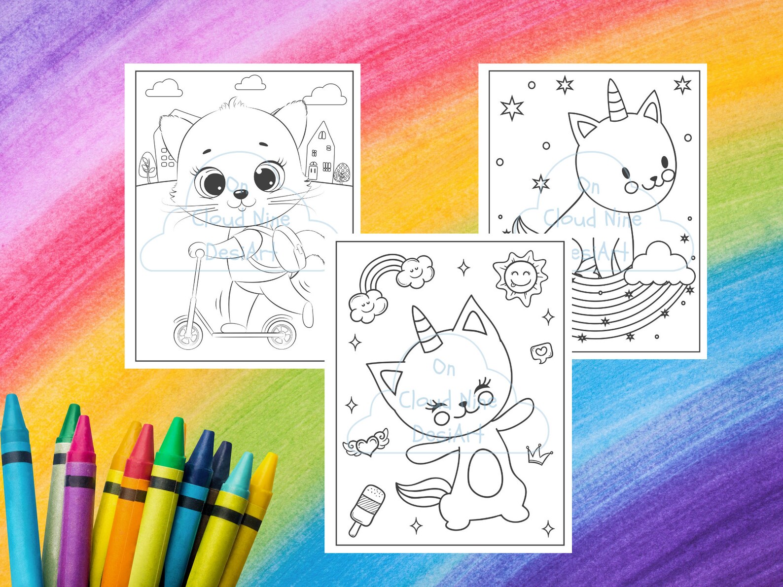Kitten Coloring Pages, Cute Kitten Coloring Book, Printable Activity ...