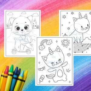 Kitten Coloring Pages, Cute Kitten Coloring Book, Printable Activity ...