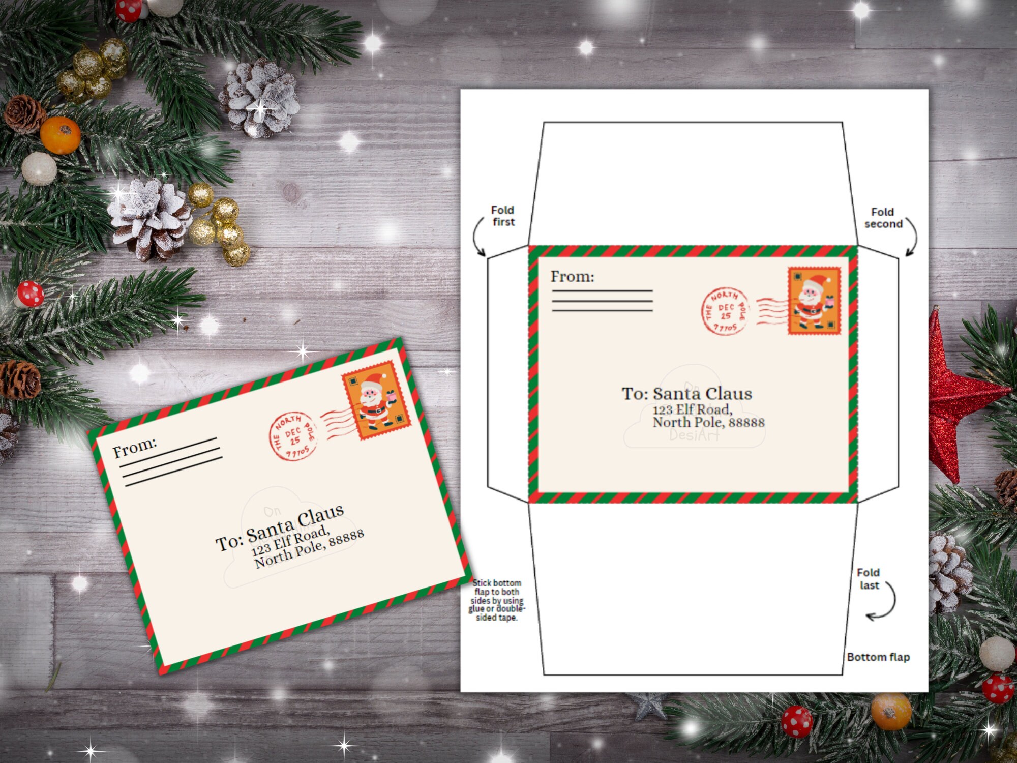 Letter to Santa Printable, Kids Christmas Wish List, Dear Santa Wish ...