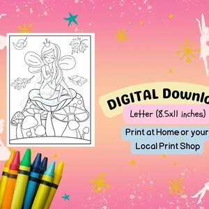 Fairy Coloring Pages, Fairy Coloring Book for Girls, Magical Fairy ...
