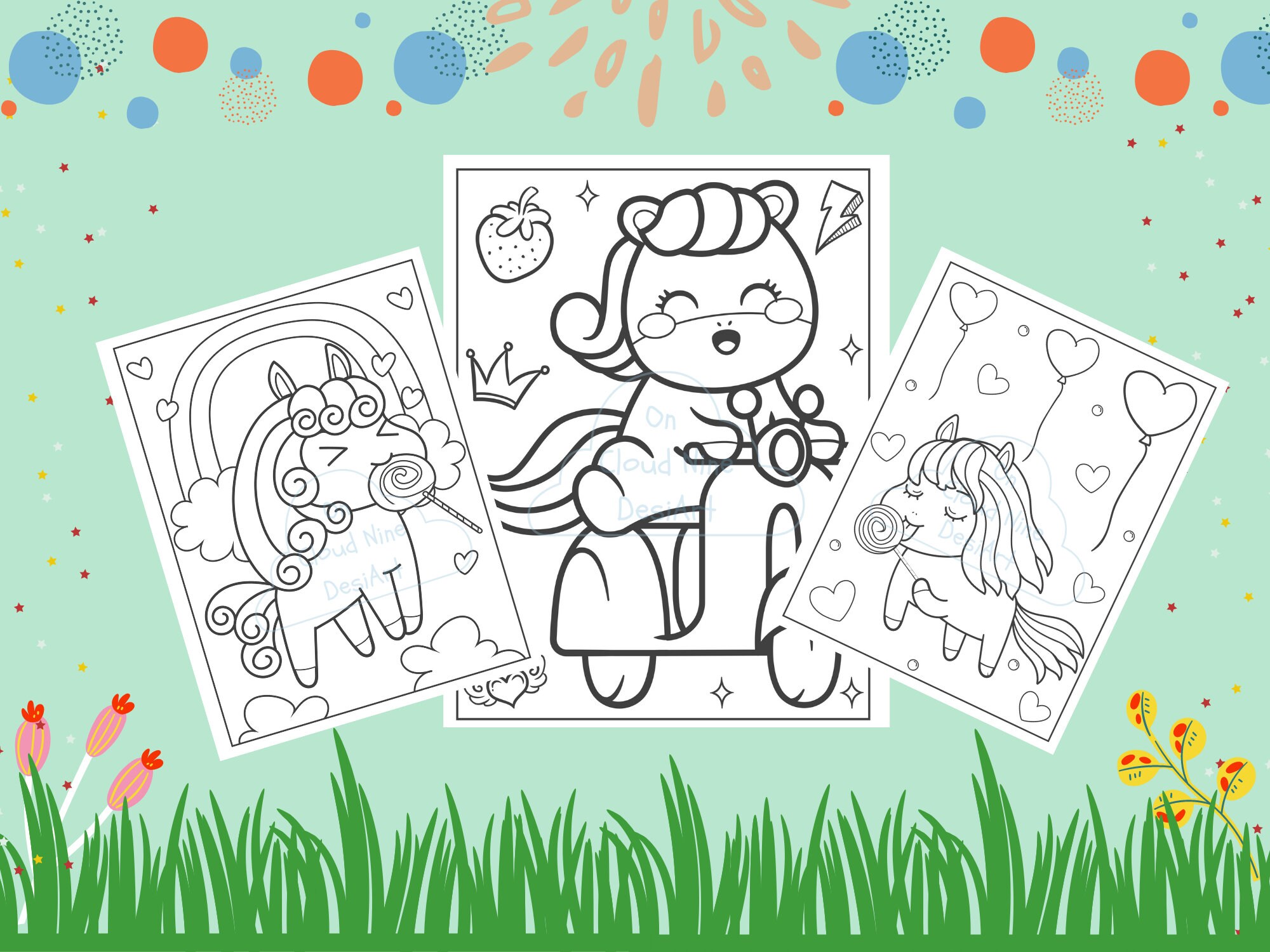 Pony Coloring Pages, Pony Mini Horse Coloring Book for Girls, Cute Pony ...