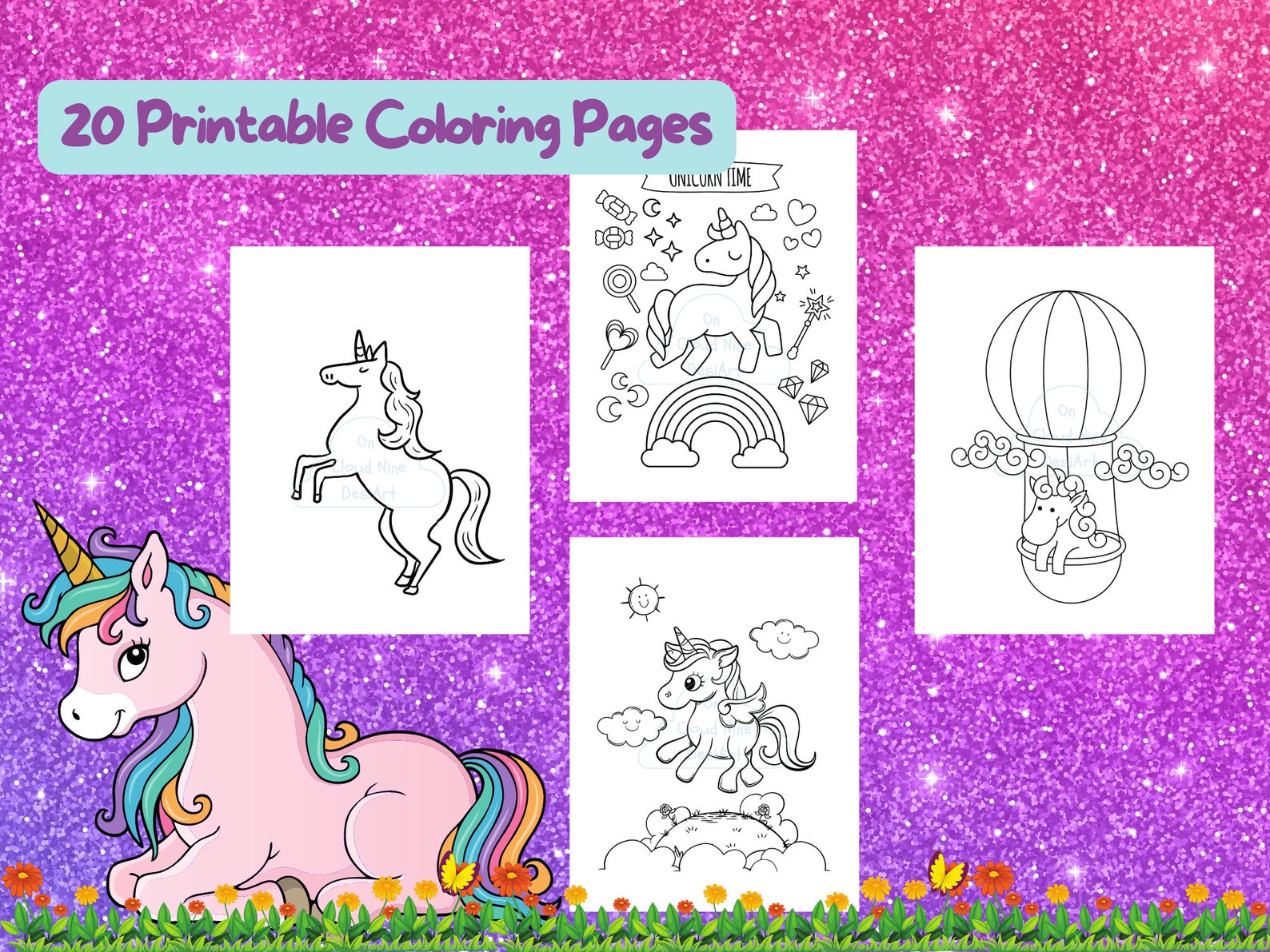 Unicorn Coloring Pages, Cute Unicorn Coloring Book for Girls, Unicorn ...