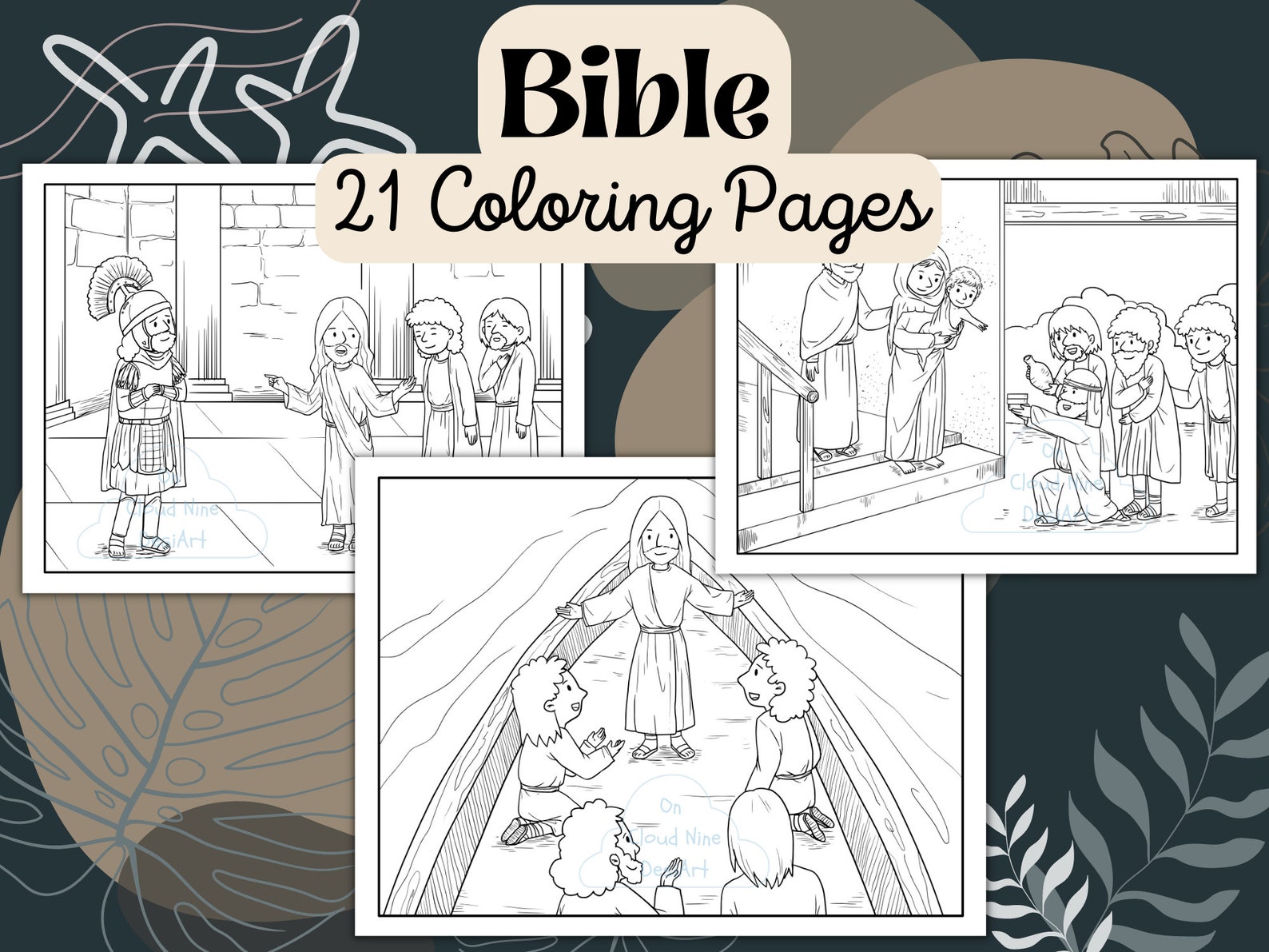 Bible Coloring Pages, Bible Scenes Coloring Book for Kids, Bible Story ...