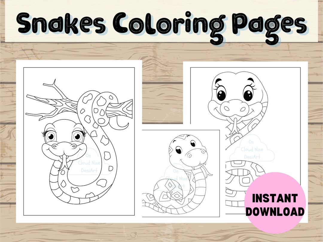 Snakes Coloring Pages, Snakes Coloring Book for Kids, Snakes Printable ...