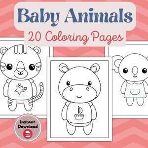 Baby Animal Coloring Pages, Safari Coloring Book, Jungle Animal ...