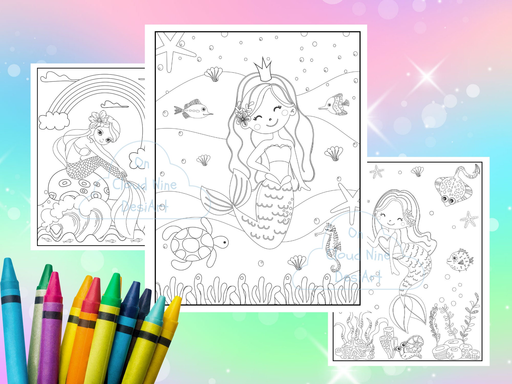 Mermaid Coloring Pages, Mermaid Coloring Book, Mermaid Printable ...