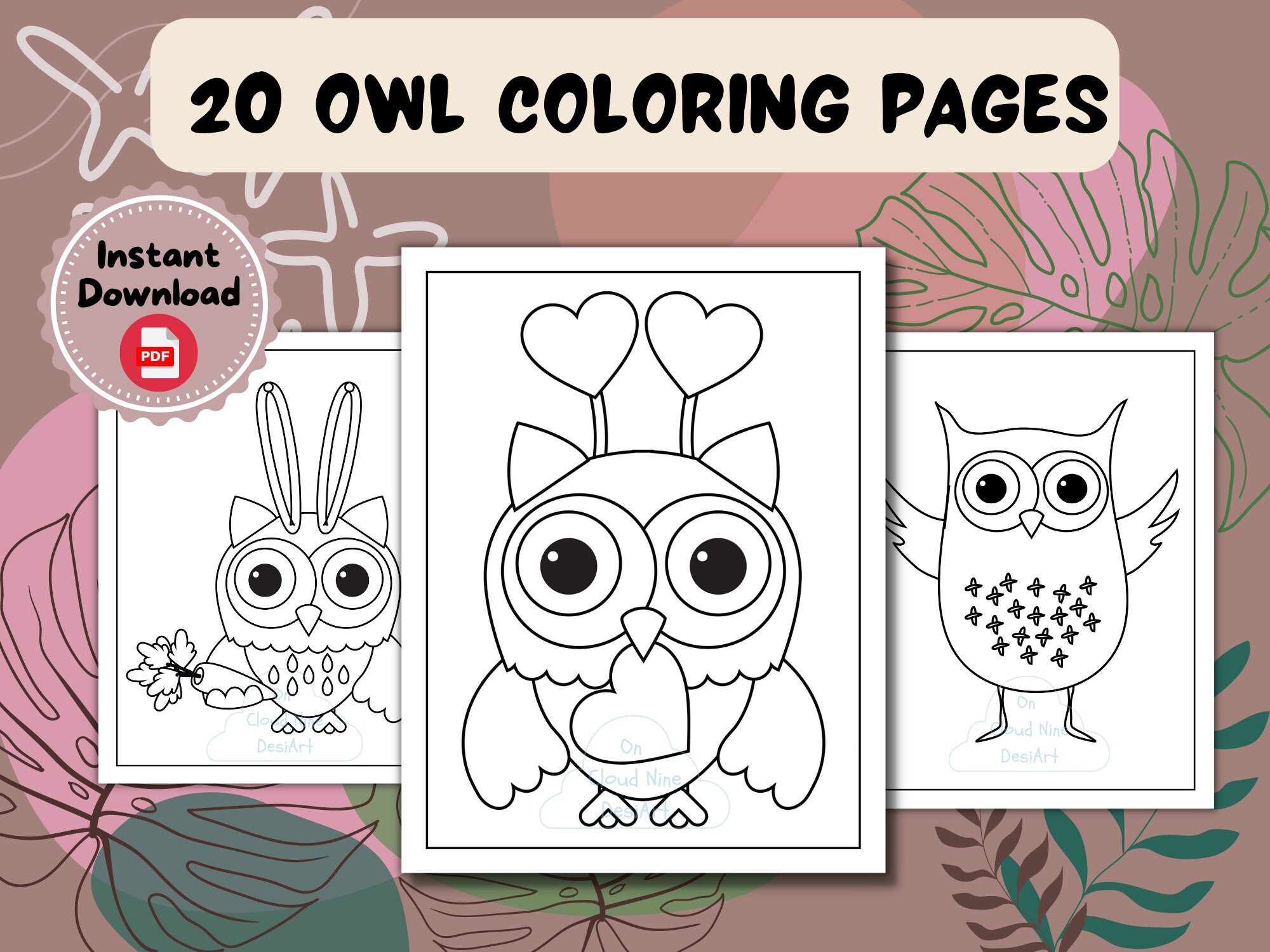 Kids Coloring Pages Owl, 20 Owl Printable Coloring Sheets, Owl Coloring ...