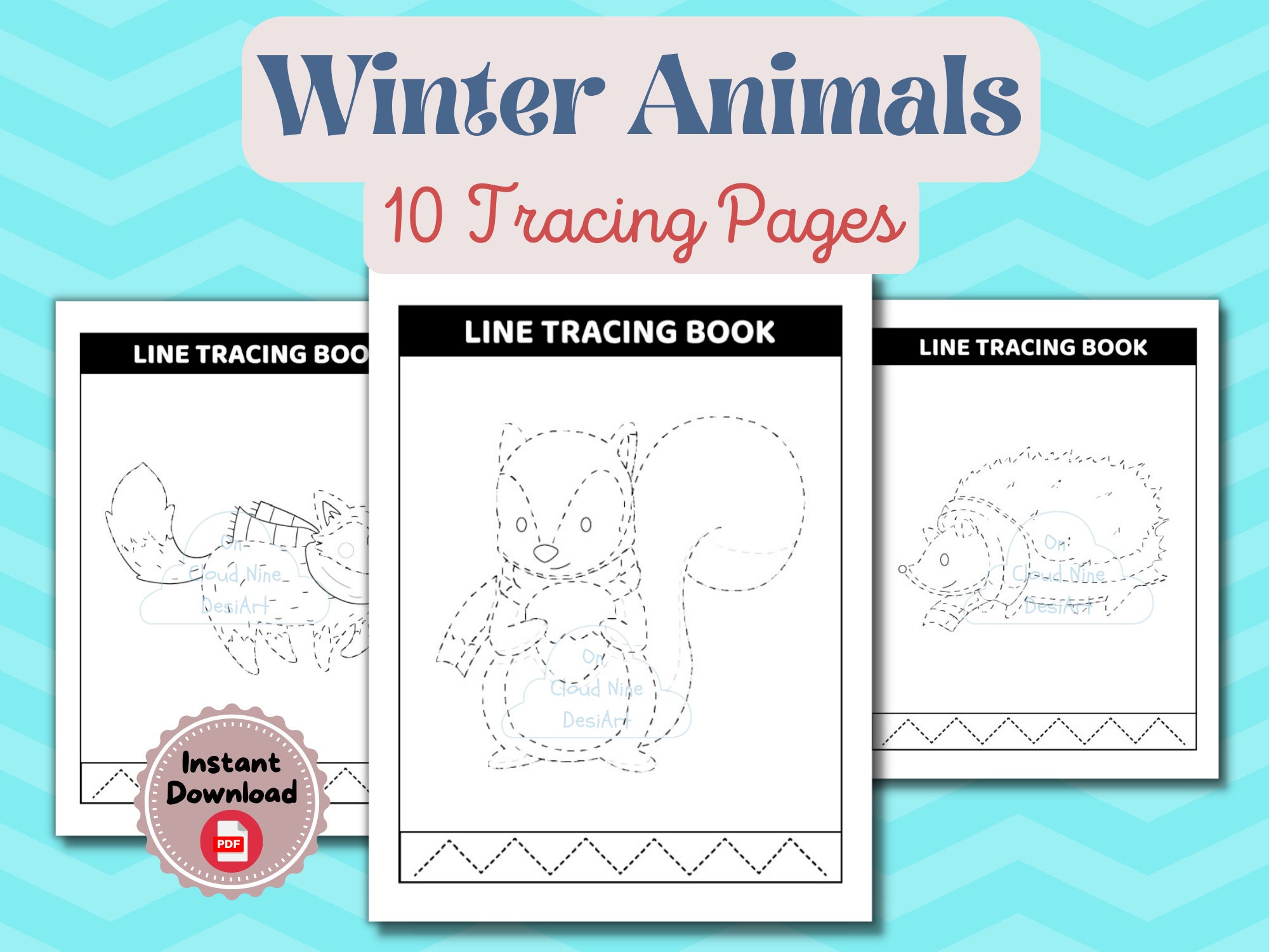 Winter Animal Line Tracing Pages, Animal Winter Homeschool Printable ...