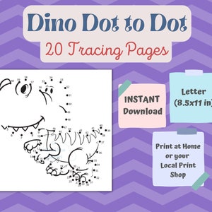 Dinosaur Tracing Pages for Kids, Dinosaur Dot to Dot Tracing Page ...