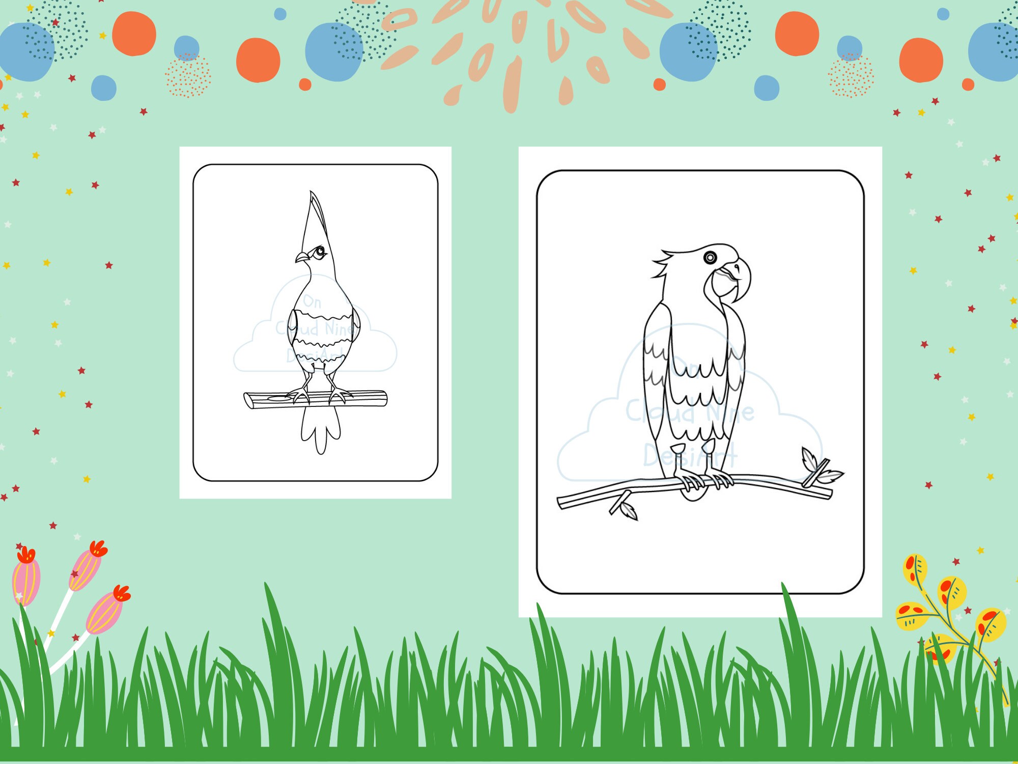 Bird Coloring Pages, Birds Coloring Book for Kids, Bird Printable ...