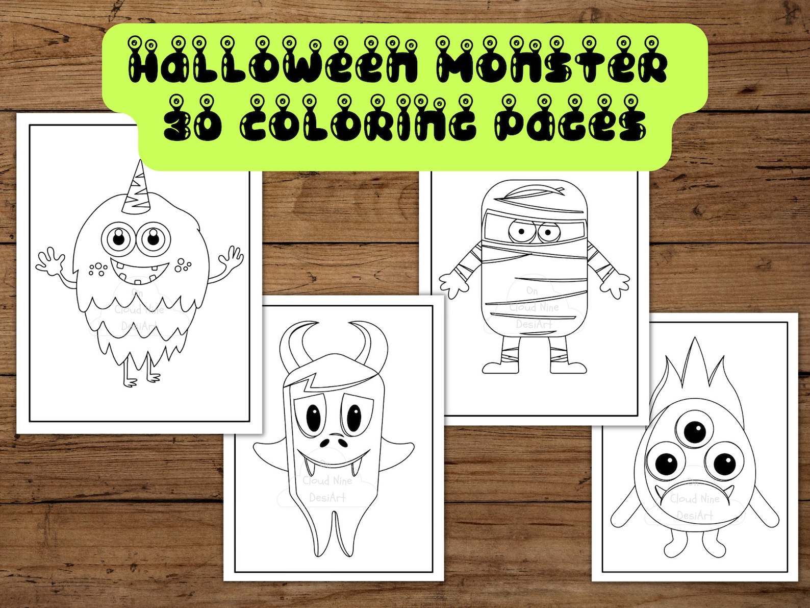 Halloween Monster Coloring Book, Monsters Colouring Pages for Kids ...