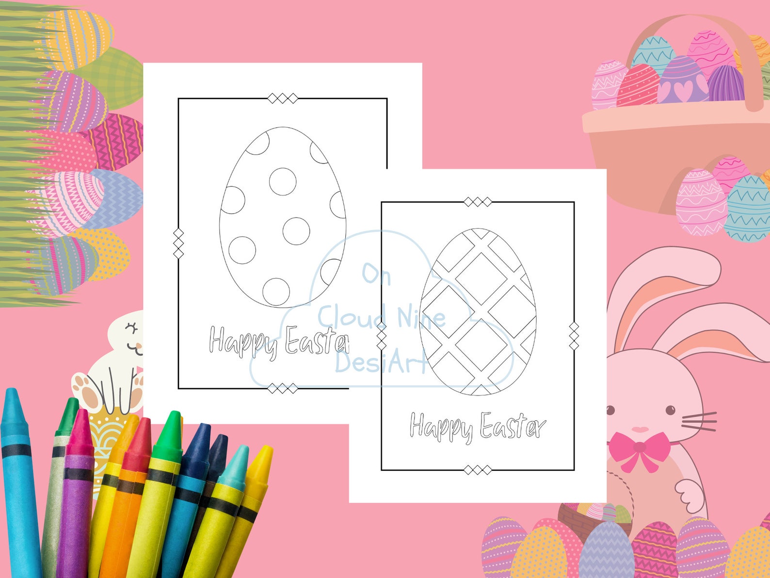 Easter Egg Coloring Pages, Easter Egg Coloring Book, Printable Activity ...