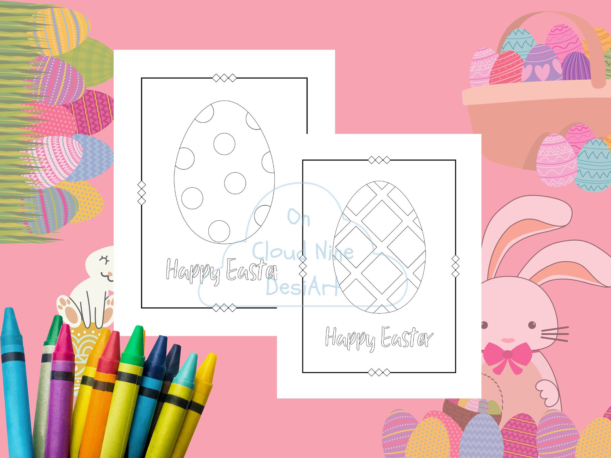 Easter Egg Coloring Pages, Easter Egg Coloring Book, Printable Activity ...
