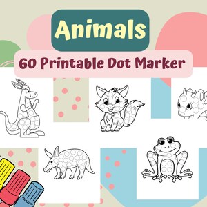 Printable Animal Dot Marker Pages for Kids, Dot to Dot Animal Coloring ...
