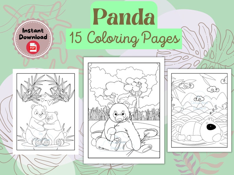 Panda Coloring Pages, Panda Coloring Book for Kids, Panda Printable ...