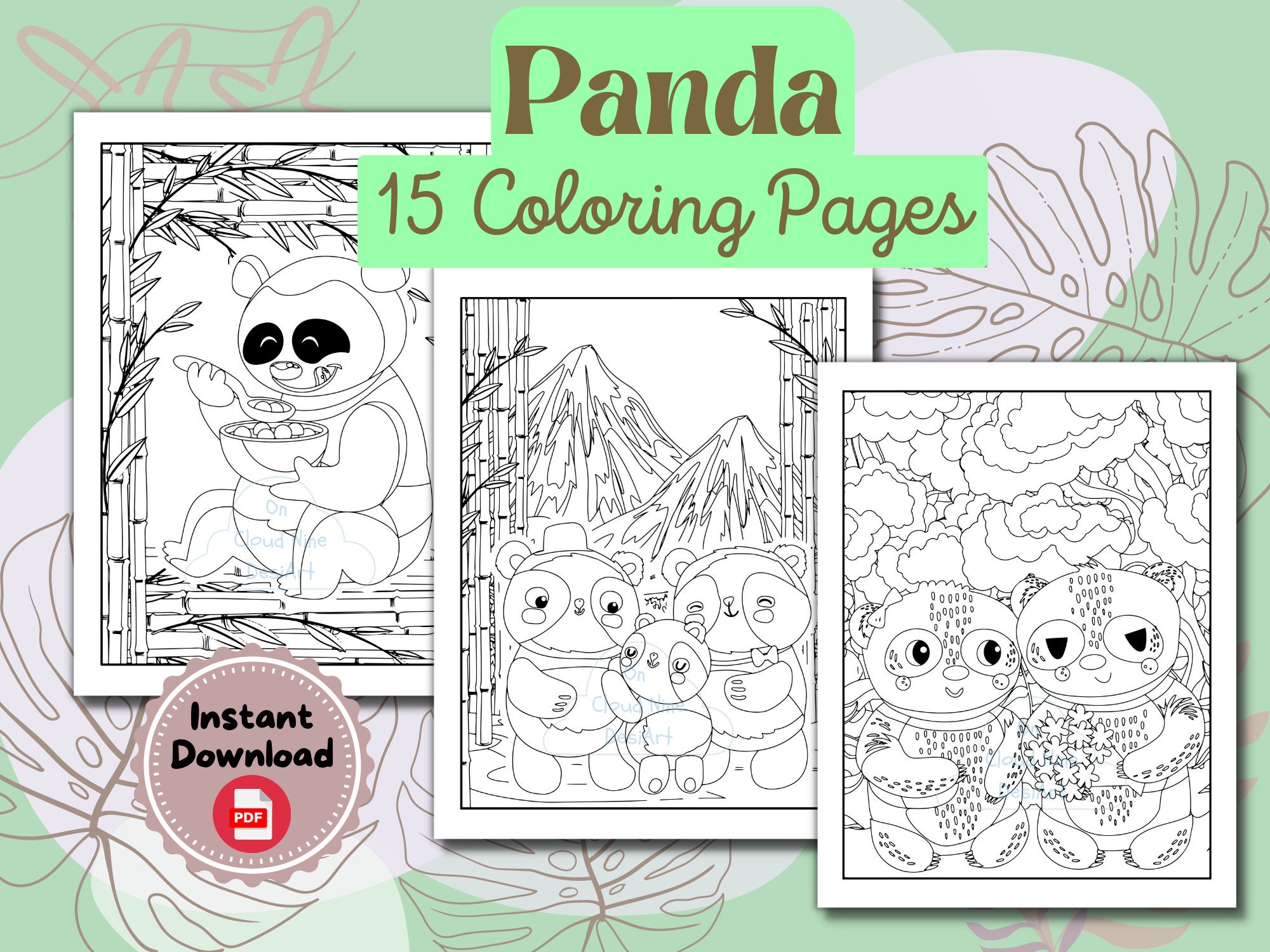 Panda Coloring Pages, Panda Coloring Book for Kids, Panda Printable ...